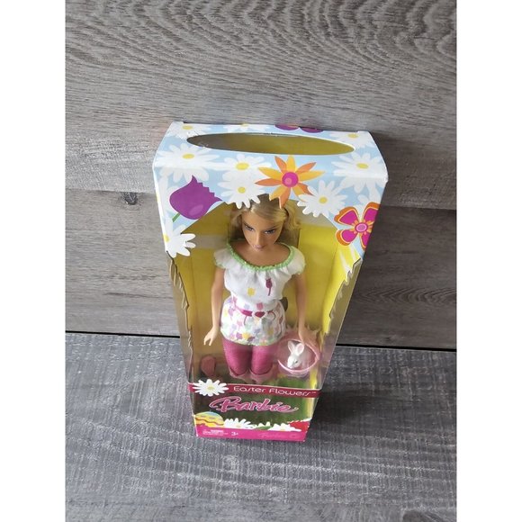 Mattel | Toys | Vtg 207 Barbie Easter Flowers Tulips Bunny Pink Basket ...